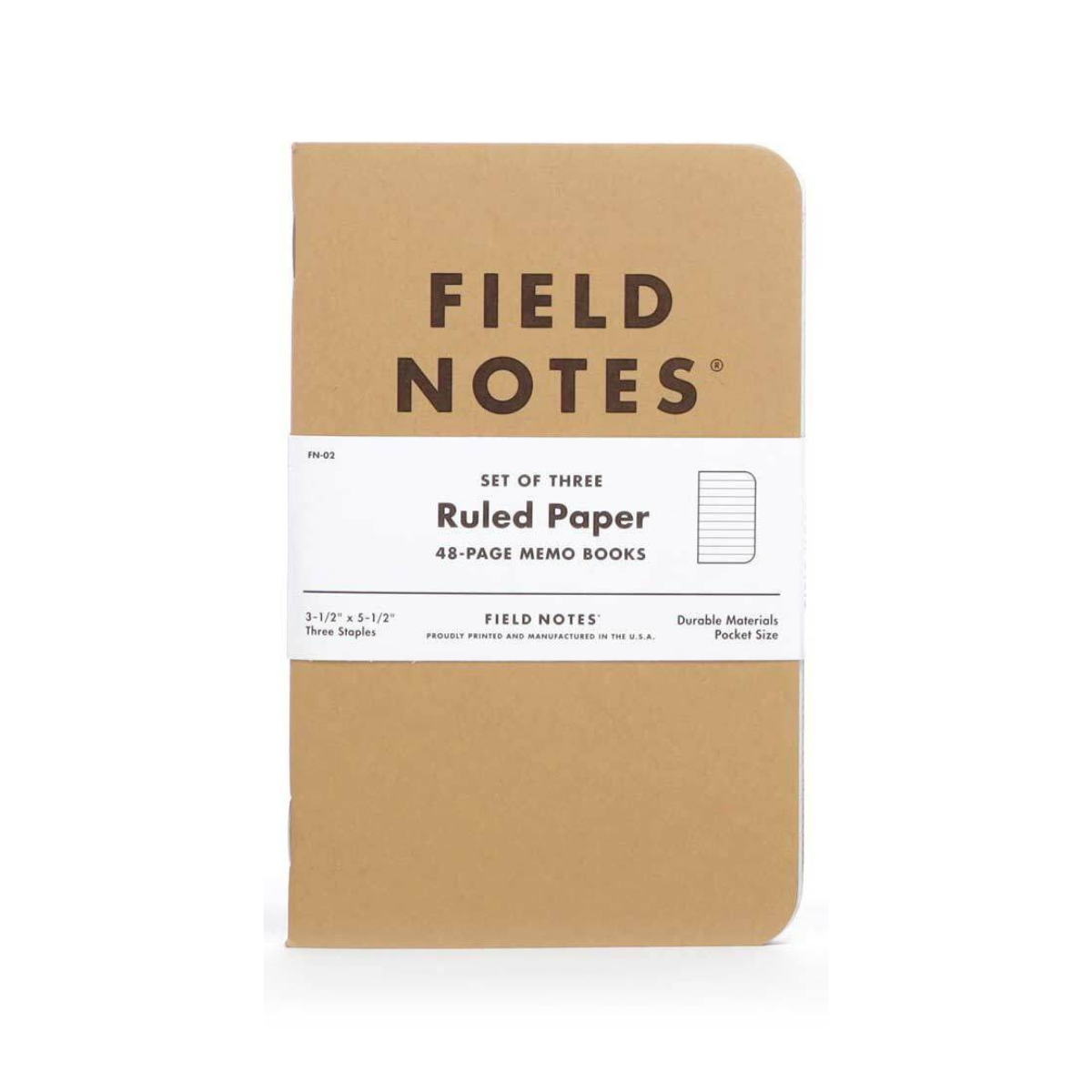 Field Notes - Original Kraft, Ruled 3 pak.