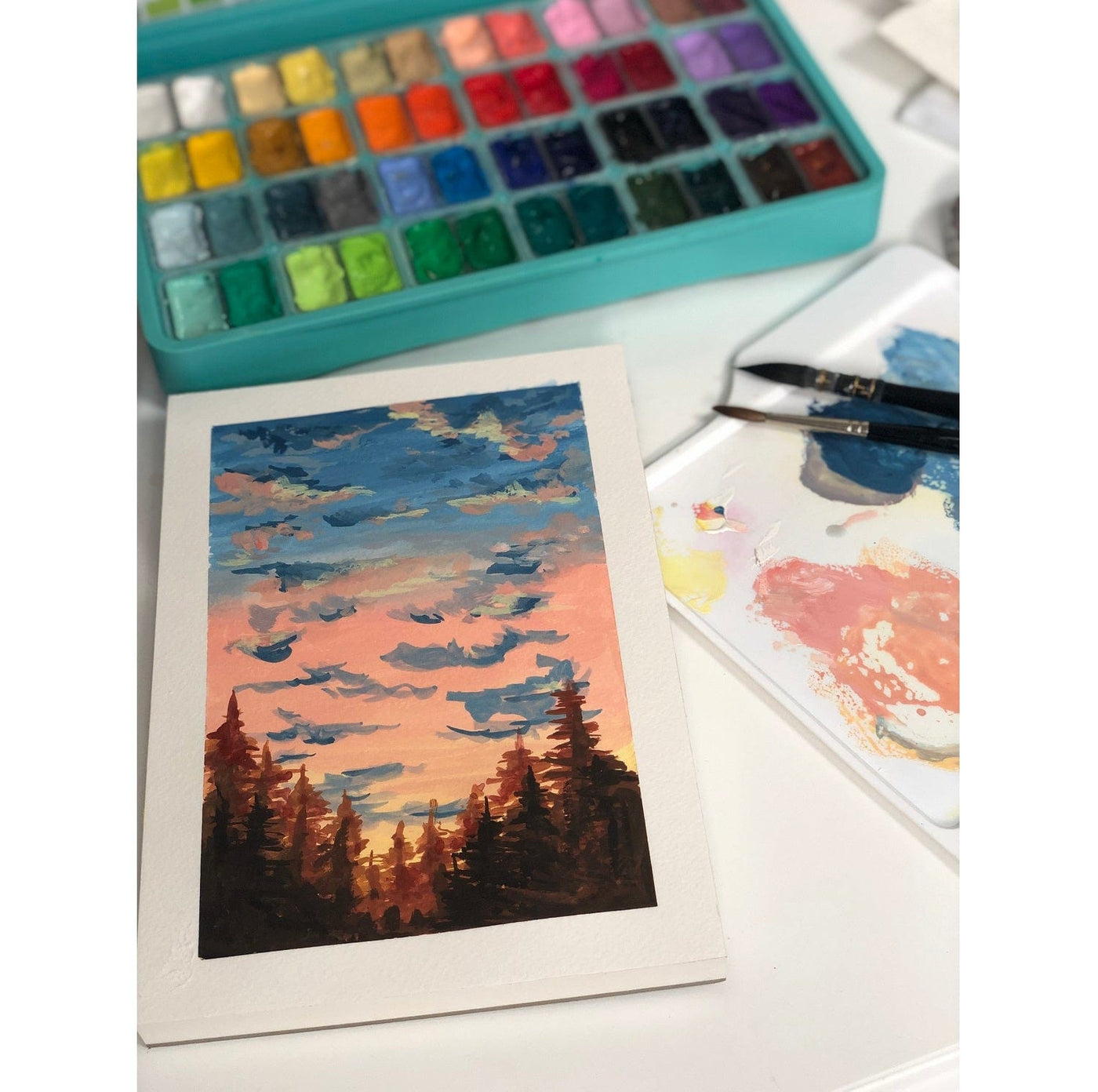 HIMI Gouache sæt 48 stk. 12ml (turquoise)
